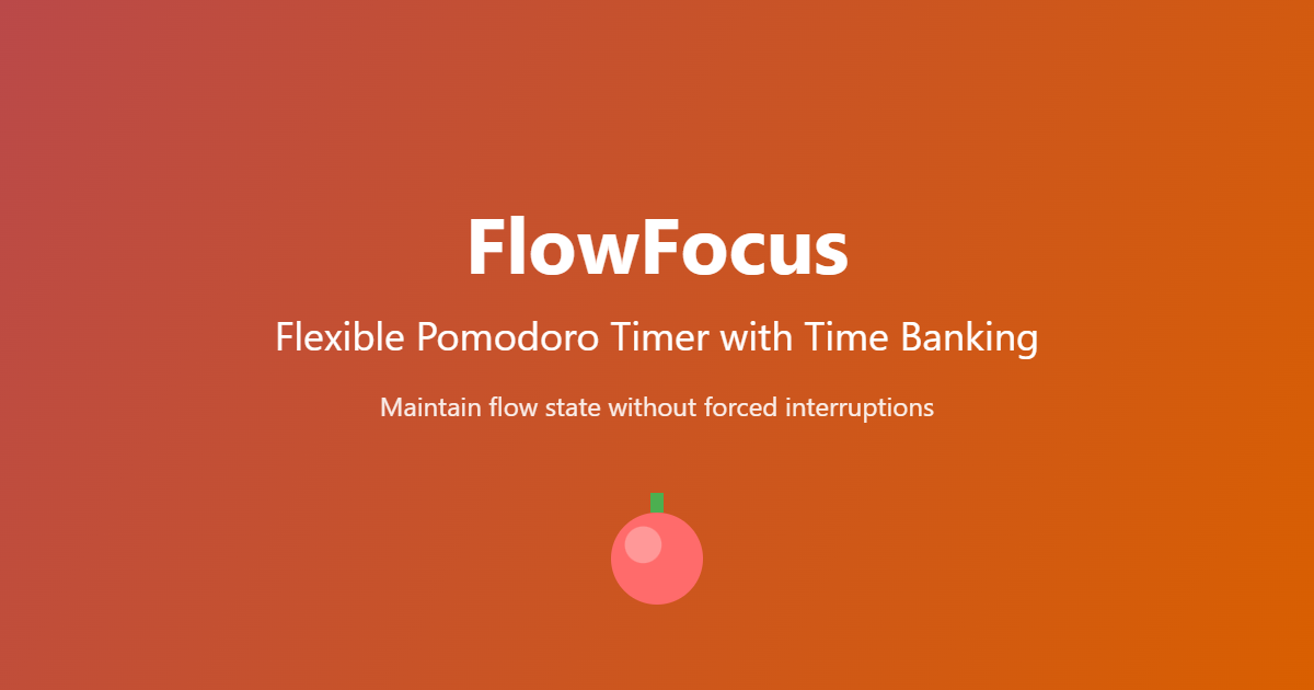 FlowFocus - Flexible Pomodoro Timer with Time Banking System